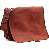 LA SACOCHE (M) Cuir Vintage couleur naturel format (A4) Retro sacoche ...