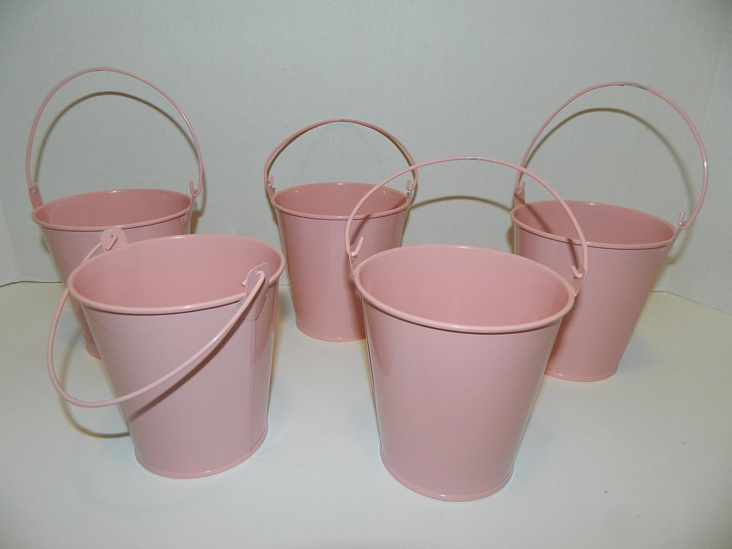 Amazon.com: Small Metal Tin Pails with Handles 12 Pieces (PINK ...
