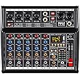 Amazon.com: Professional Bluetooth DJ Audio Mixer - 6 - Channel DJ Controller Sound Mixer w/ DSP ...
