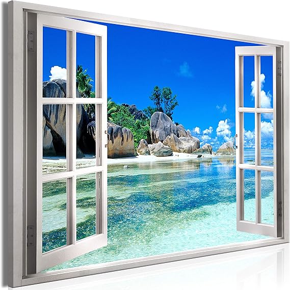 murando - Bilder Fensterblick 90x60 cm Vlies Leinwandbild 1 TLG Kunstdruck modern Wandbilder XXL ...