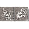 Amazon.com: wall26 - 2 Panel Square Canvas Wall Art - White Folliage ...