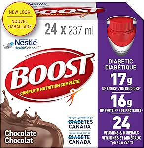 BOOST Diabetic Chocolate Nutritional Supplement Drink, 24 x 237ml ...