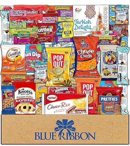 Blue Ribbon Snacks Box Care Package Variety Pack (55 Count) Snacks Food ...