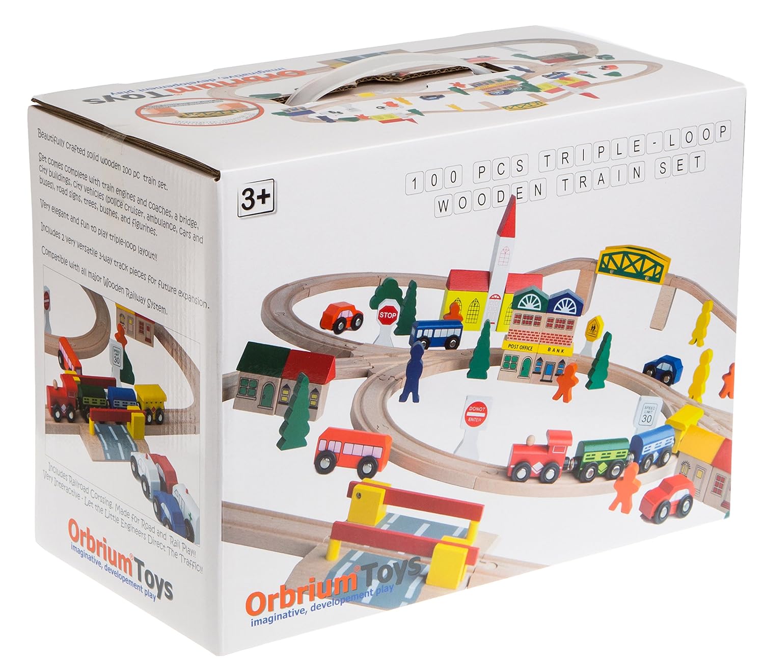 Play Trains & Railway Sets 100-Piece Orbrium Toys Triple-Loop Wooden ...