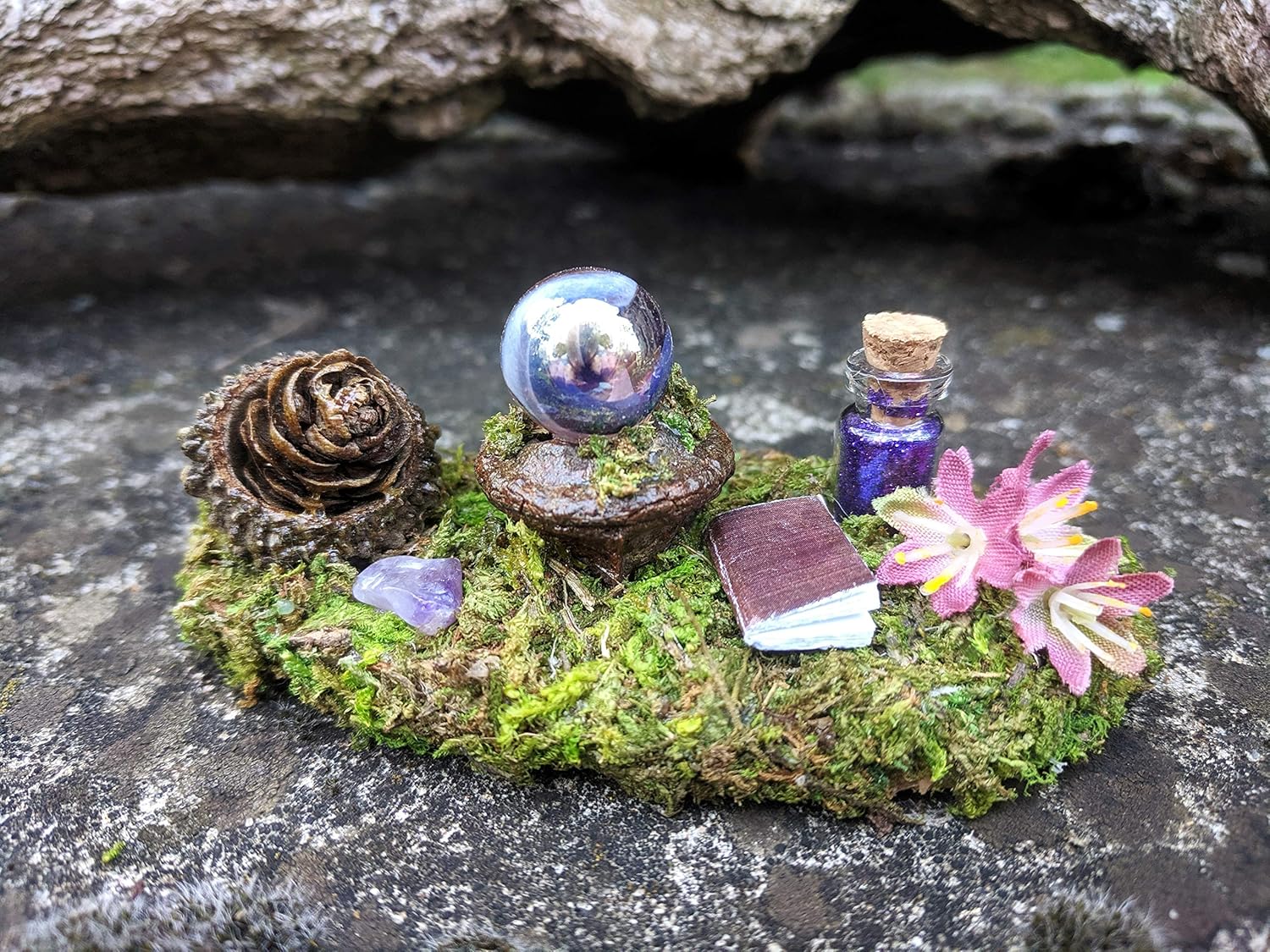Magical Gazing Ball - Fairy Miniatures, Crystal ball, Dollhouse, Garden ...