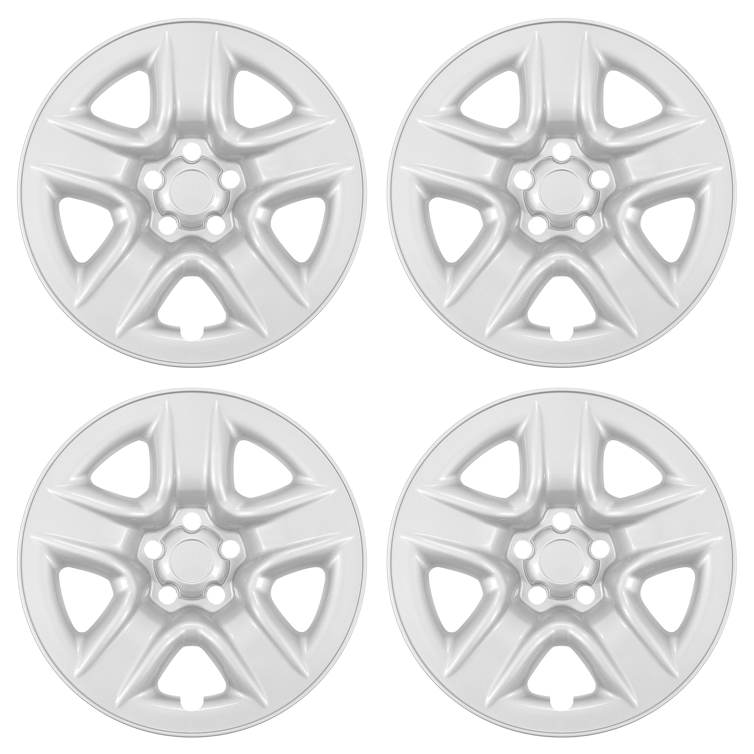 ECOTRIC Silver 17" Hubcaps Wheel Skins Wheel Covers Compatible with ...