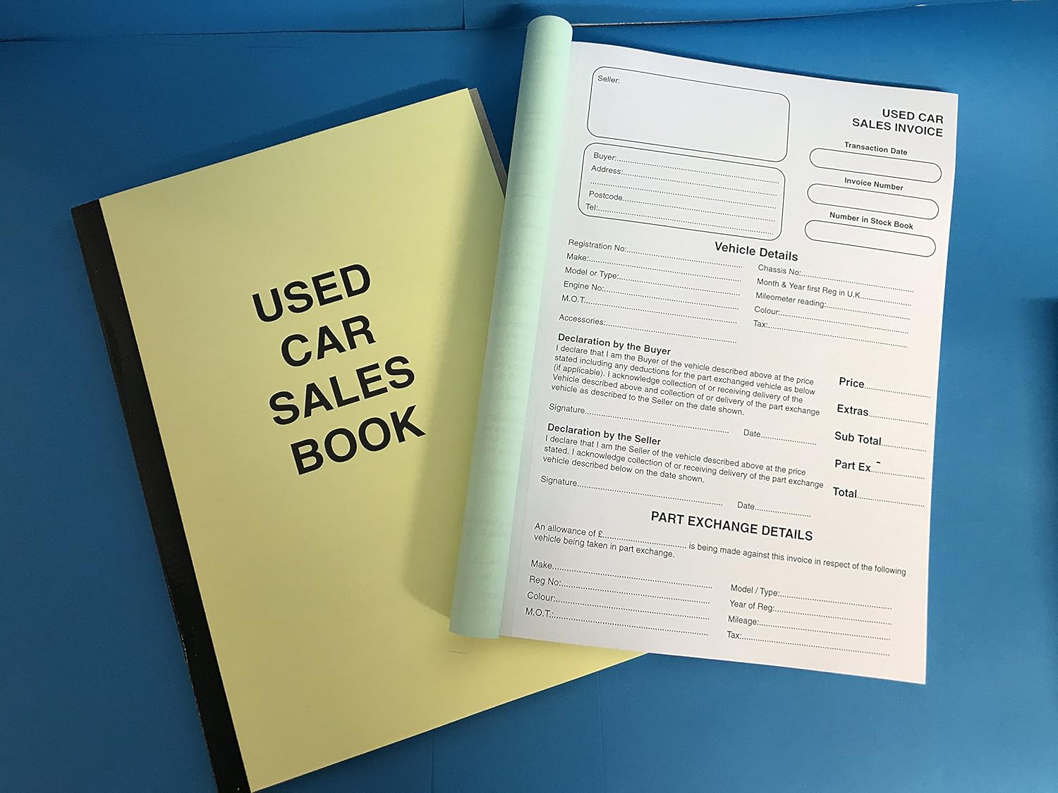 Used Car Sales Invoice Receipt Book A4 for Selling Motor Vehicle Ideal ...