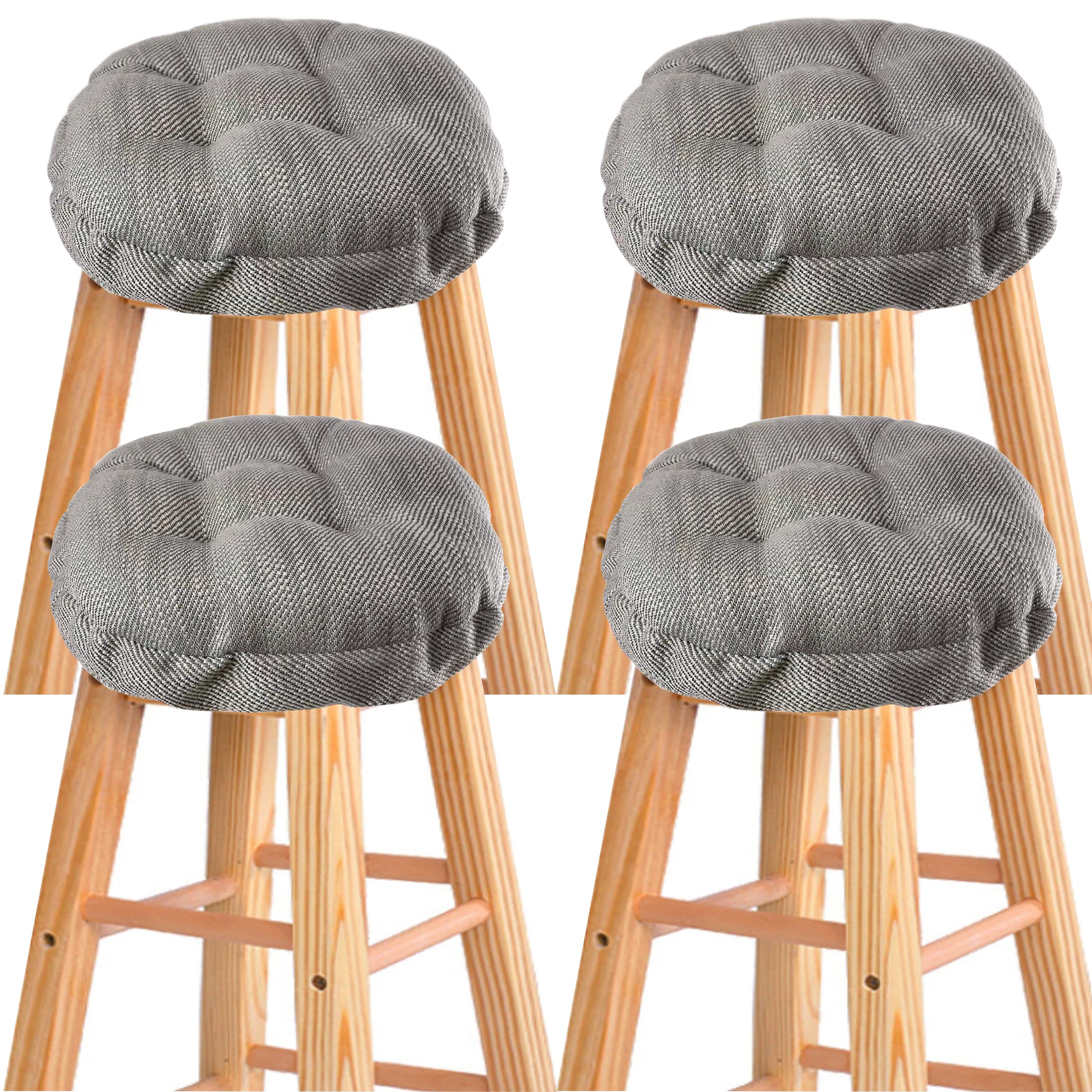 HFCNMY Bar Stool Cushions Round,4 Pack Stool Covers Round Bar Stool ...