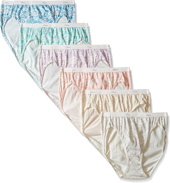 Hanes Womens 6 Pack Hi Cut Lace Effects Panty Assorted 9 Amazon