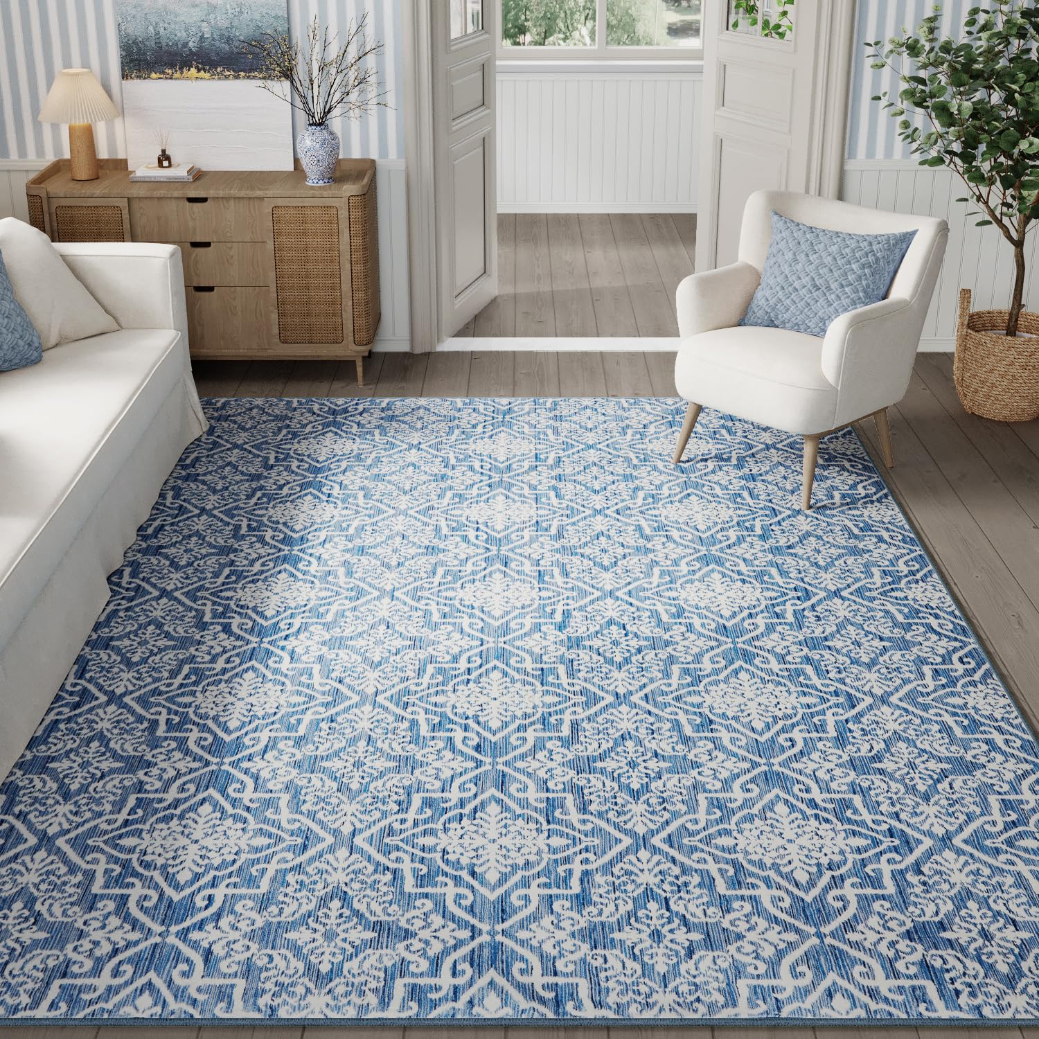 jinchan Boho Area Rug 5x7 Moroccan Washable Rug Indoor Floor Cover ...