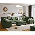 Amazon.com: CHIC HOUSE Modular Sectional Couch| Corduroy L Shaped Sleeper Sofa, 12 Seater U ...