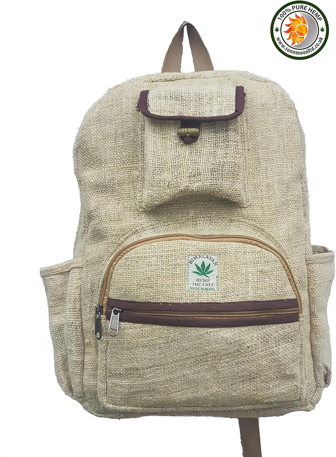 Himalayan Natural Classical Hemp Canvas Backpack -School Bag 100% Pure ...