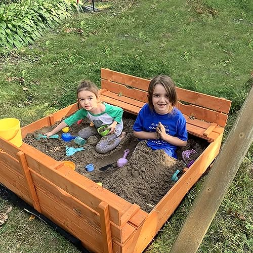 Kids Sandbox with Lid Sand Box for Kids Outdoor with Lid Cedar Wooden ...