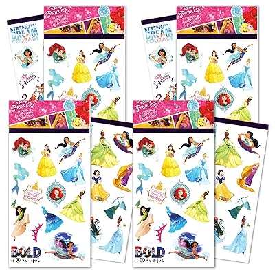 Buy Disney Princess Stickers 4 Pack ~ 100 Disney Princess Stickers for ...