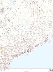 Maine Zip Code Map - 36" x 48" Rolled Canvas : Amazon.ca: Everything Else
