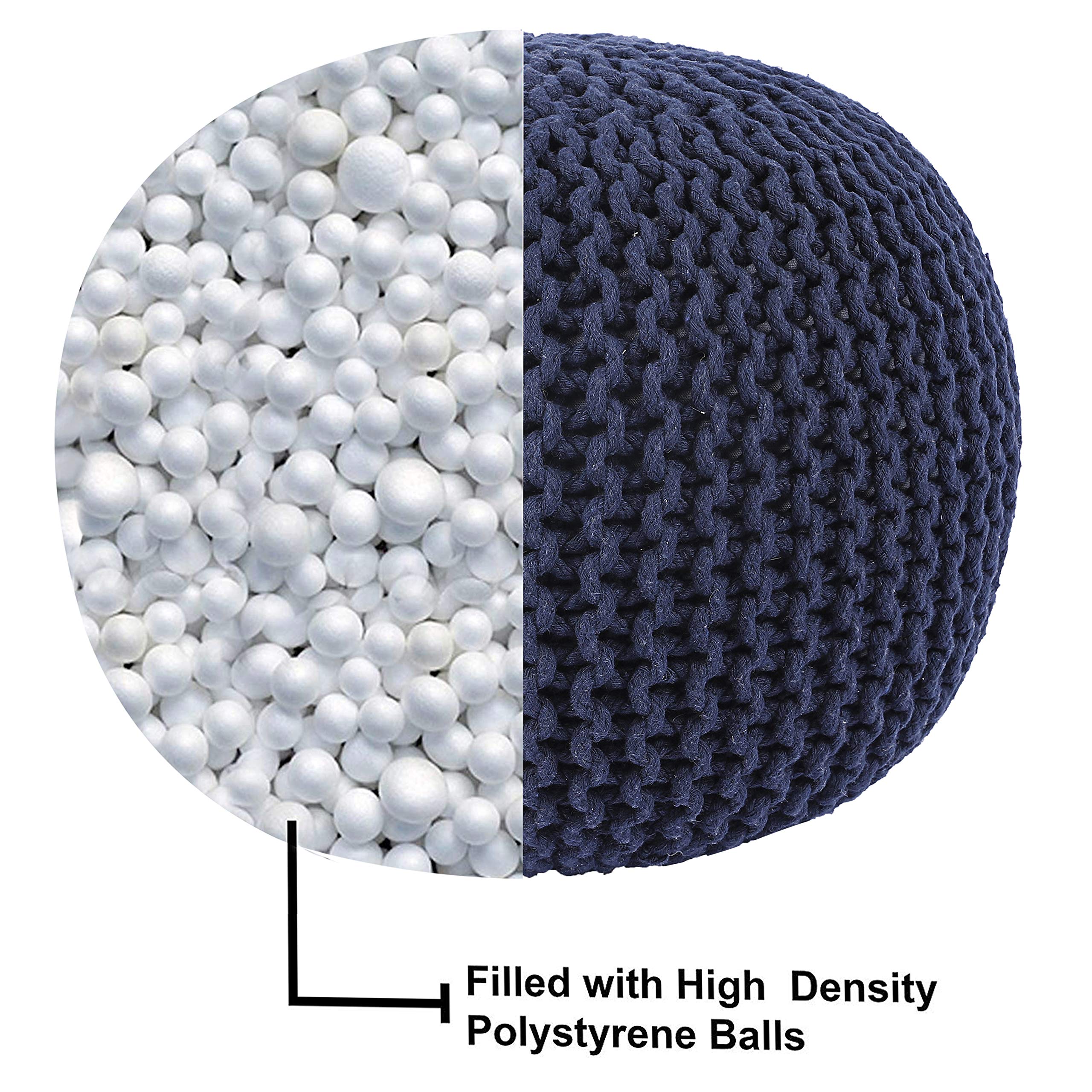 REDEARTH Round Pouf Ottoman -Poof Pouffe Accent Chair Circular Seat ...