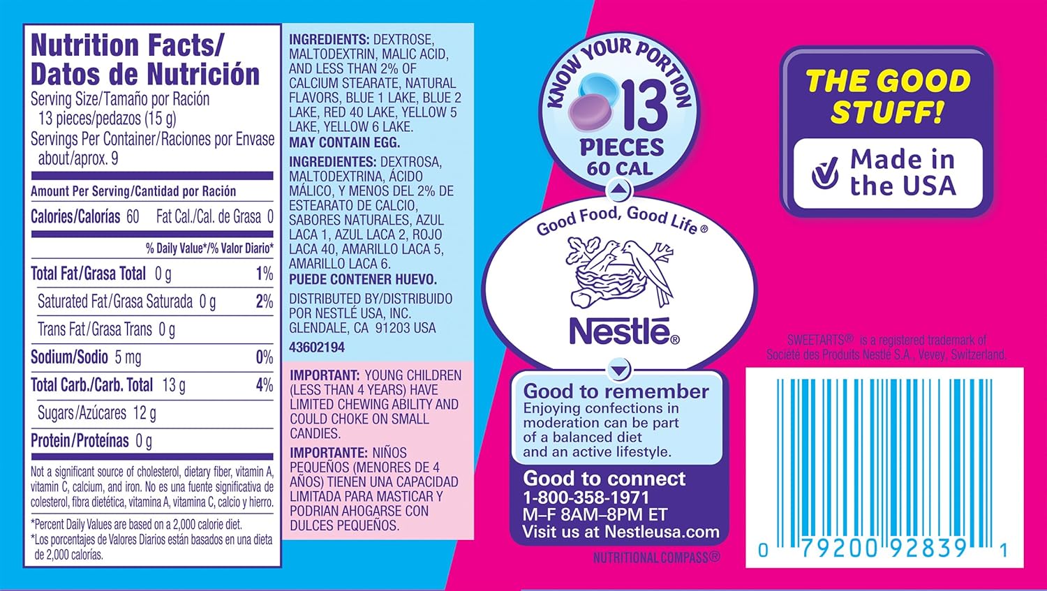 sweet tarts nutrition