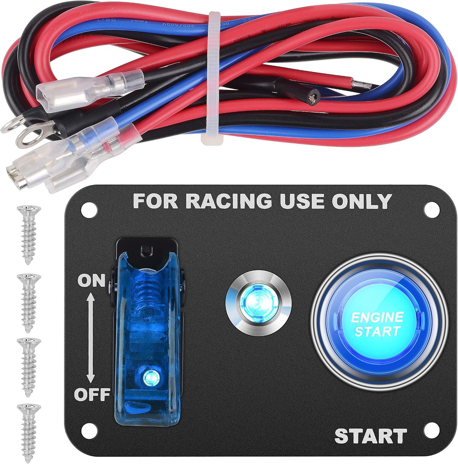 Jtron car switch panel 12v 20a toggle switch red led indicator ignition ...