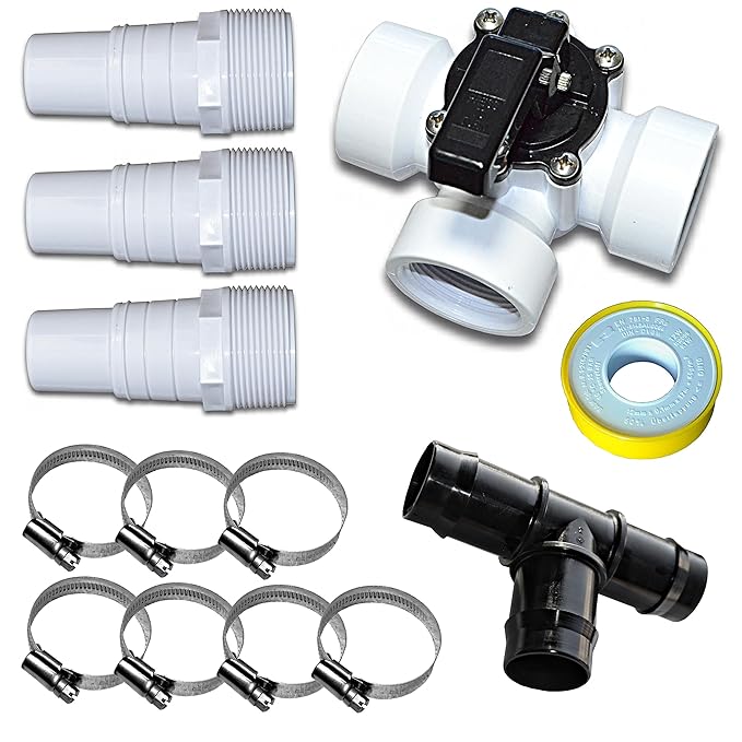 Pool Bypass Set für Ø 32 mm Schlauch | 13-teilig | Poolheizung ...