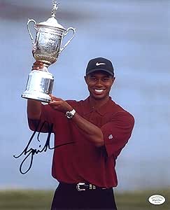 Tiger Woods Signed Autographed 8" x 10" Holding Trophy Photo at Amazon ...