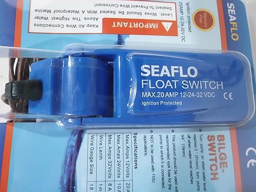 SEAFLO Boat Float Switch Automatic 12/24/32VDC Plastic Blue: Amazon.co ...