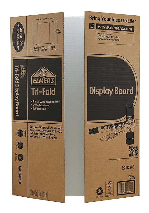 Elmer's Tri-Board Self-Standing Project Display Board 28'X40-White Box ...