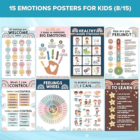 Mua Decorably 15 Social Emotional Learning Posters, 11x17in Matte ...