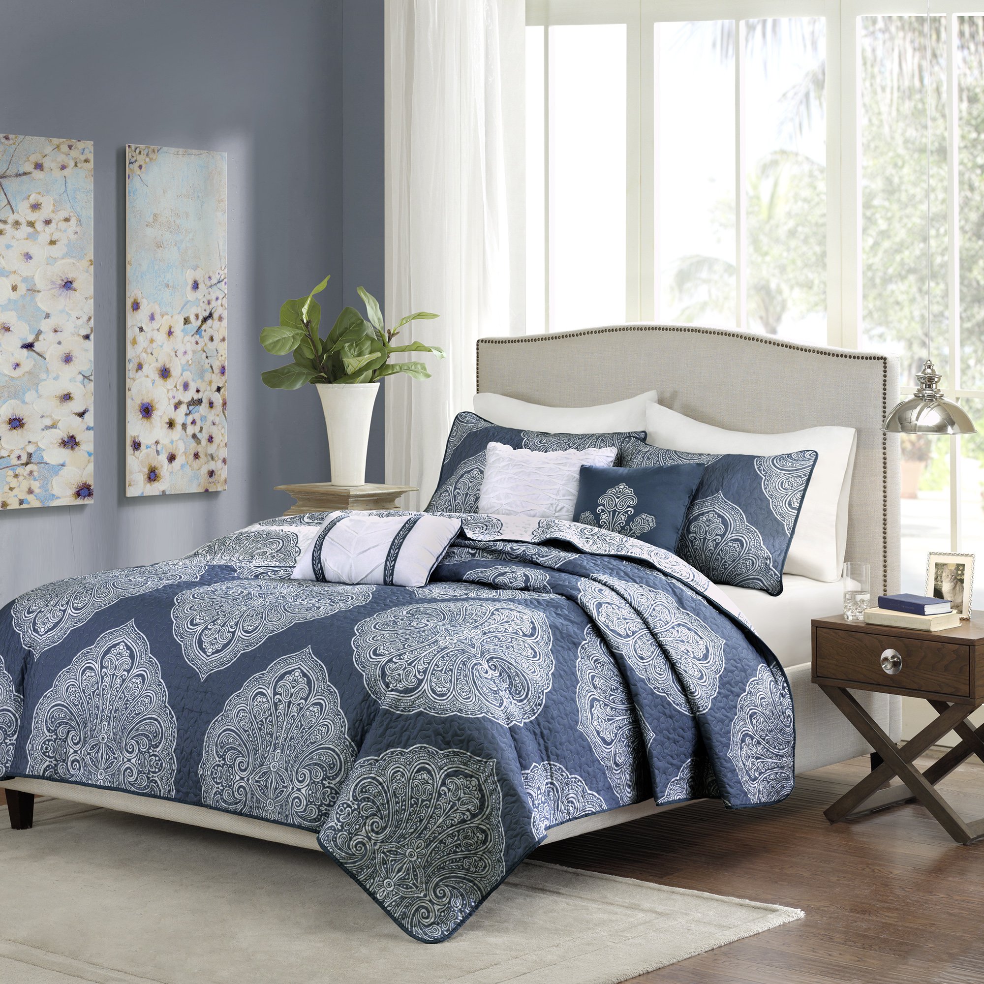 Mua Madison Park Rachel King/Cal King Size Quilt Bedding Set - Navy ...