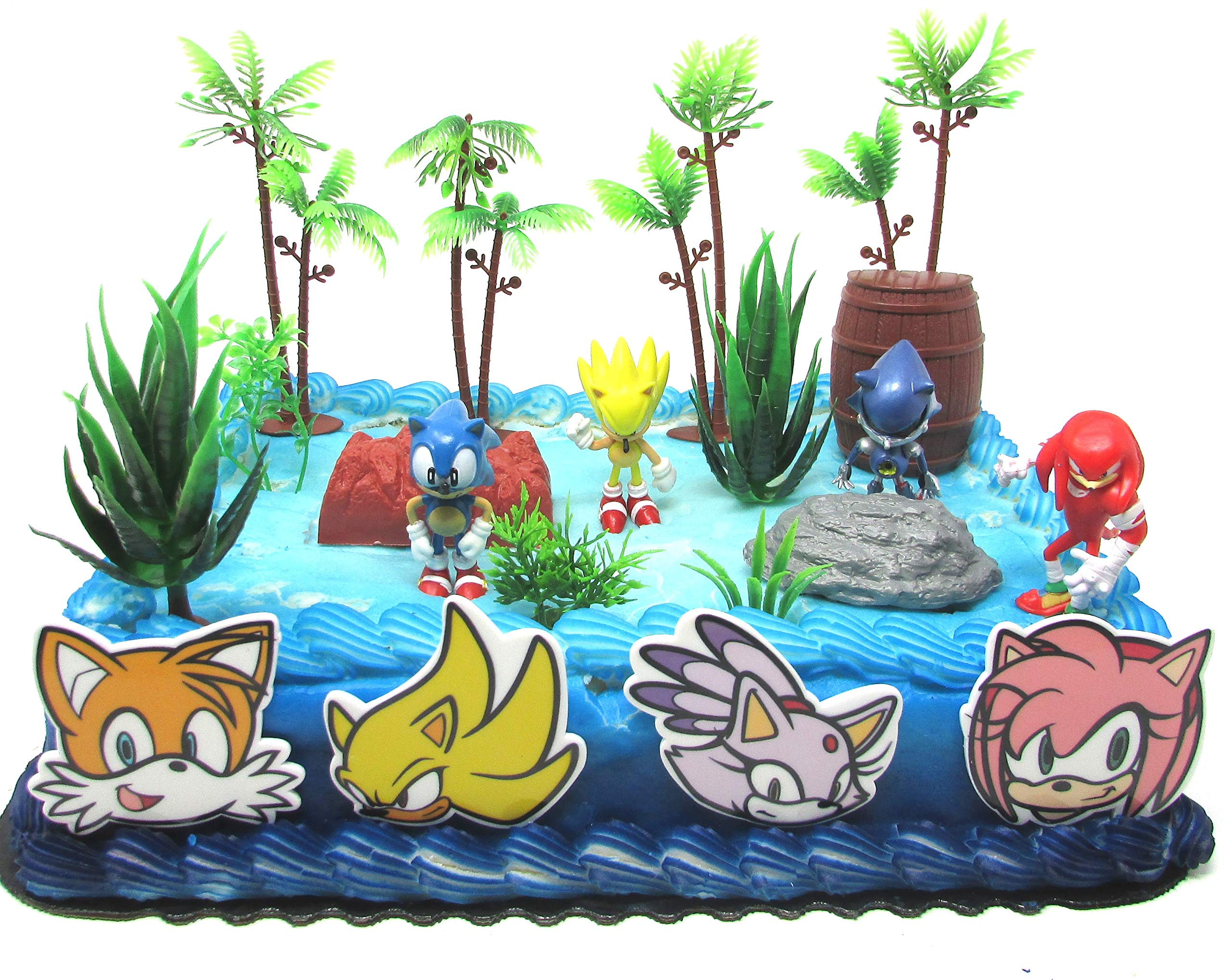 Buy Sonic Deluxe Birthday Cake Topper Set Featuring Random Sonic ...