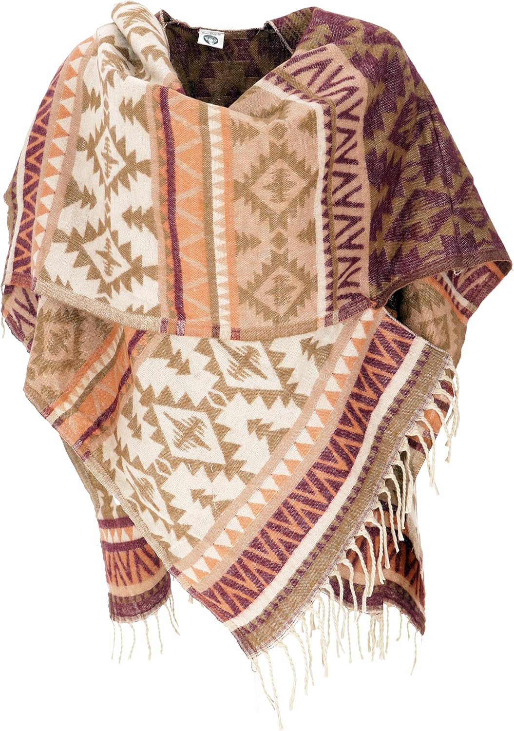 Guru-Shop Inka - Poncho para mujer, color marrón, sintético, talla 40 ...