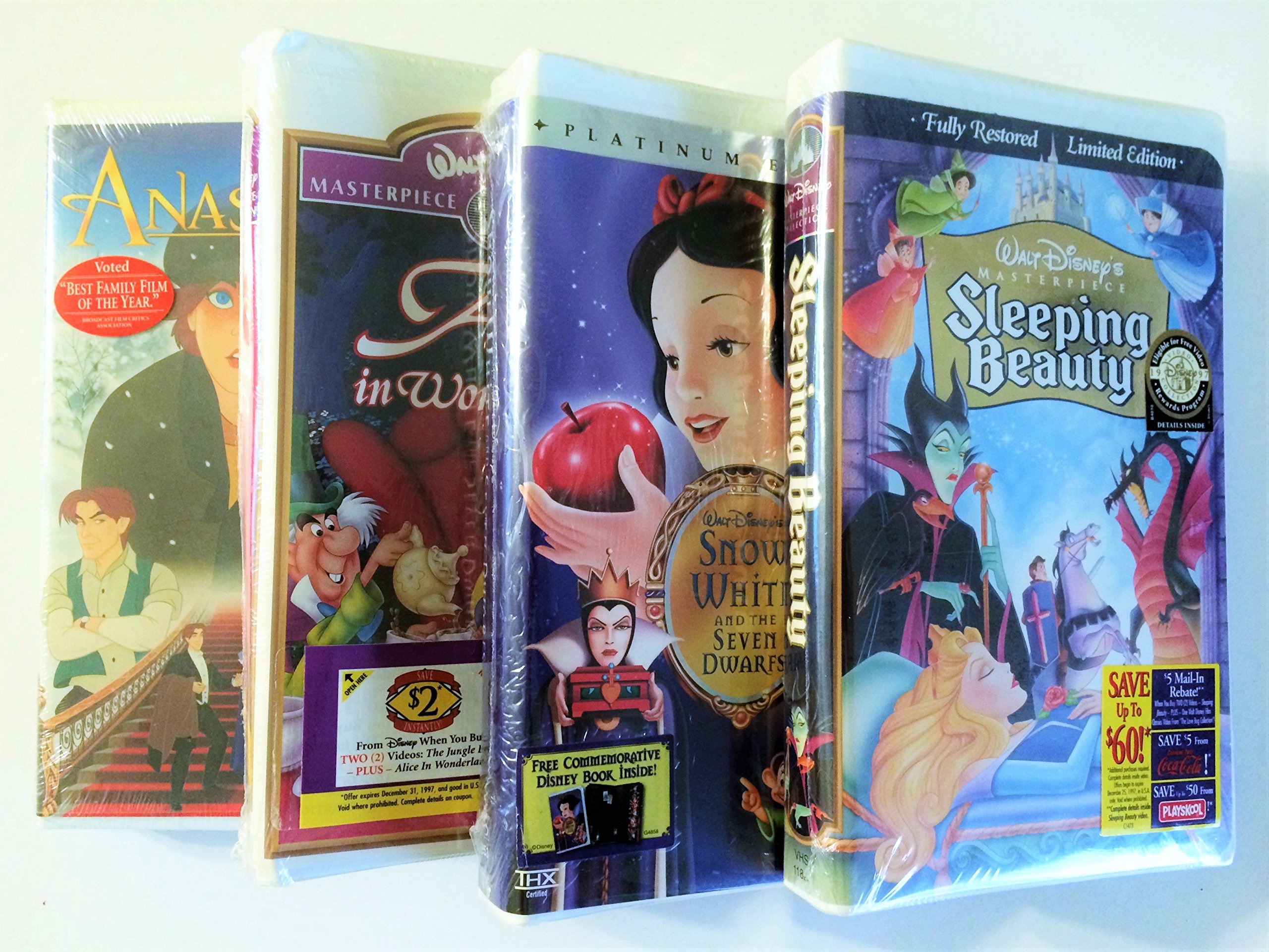 Disney 4 Princess Vhs Tape Set Sleeping Beauty Anastasia Snow ...