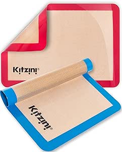 Amazon.com: Kitzini Silicone Baking Mat Set. Non-Stick Silicone Mats ...