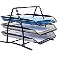 Amazon.com : 3 Tray Metal Desktop File Organizer, 3 Tier File Mesh ...