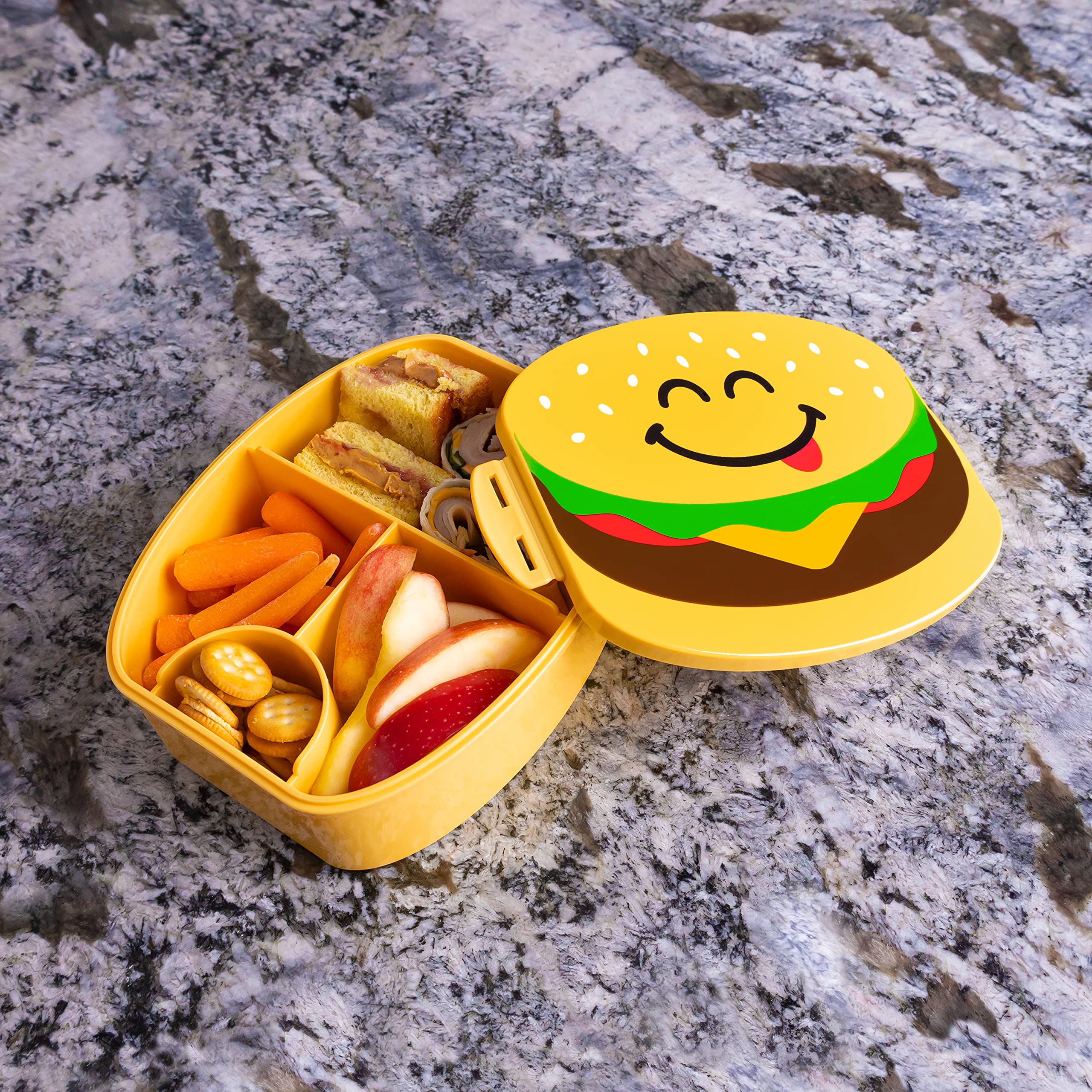 Mua Burger Kids Children’s Lunch Box - Leak-Proof, 4-Compartment Bento ...