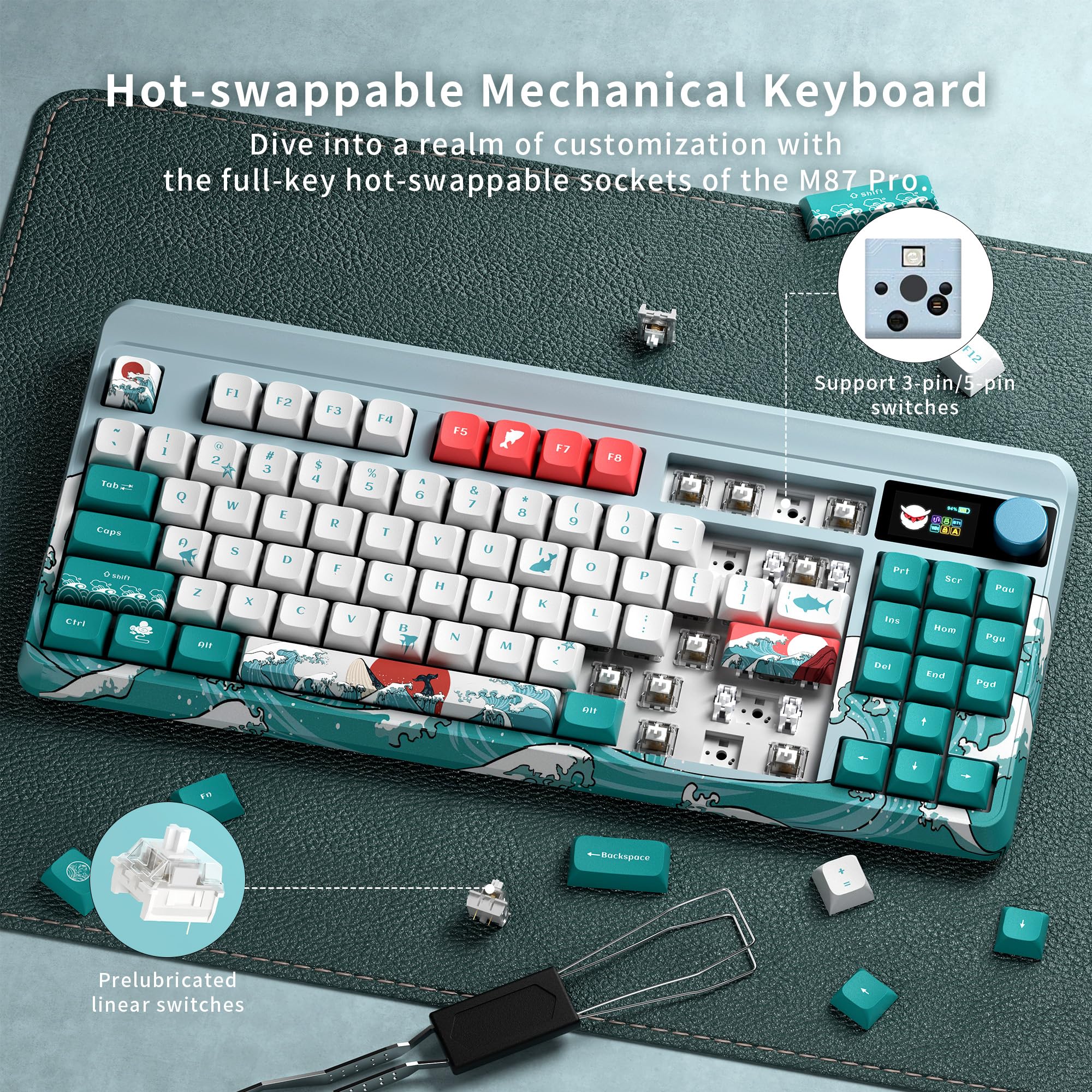 Mua XVX 75% Keyboard with Color Multimedia Display&Knob Mechanical ...