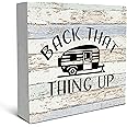 Amazon.com: SRADMO Back That Thing Up Camping Wood Box Sign Desk Decor ...