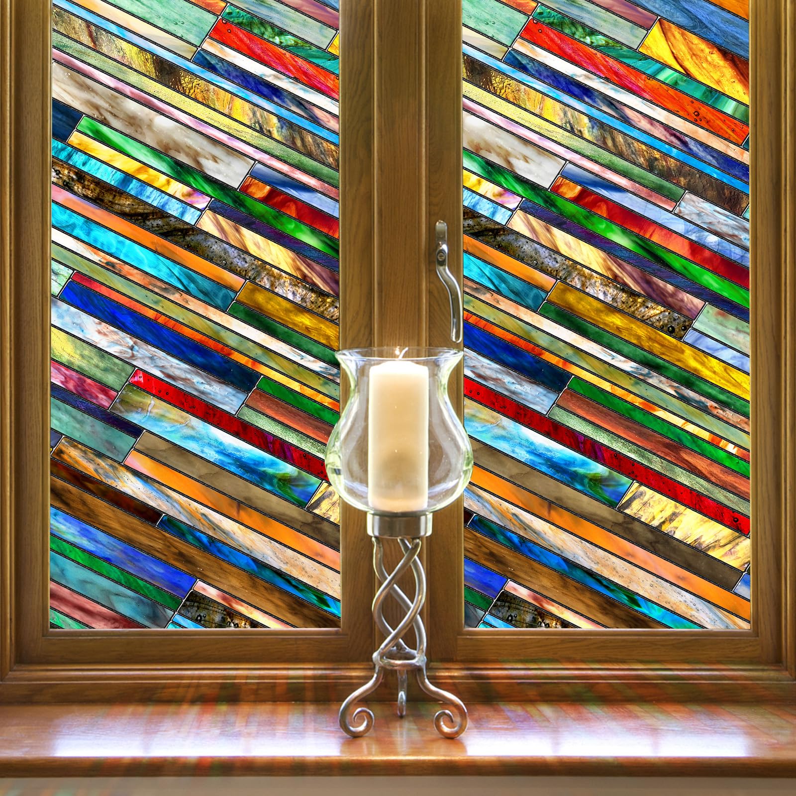 SUNBABY Stained Glass Window Film:3D Decorative Window Privacy Film ...