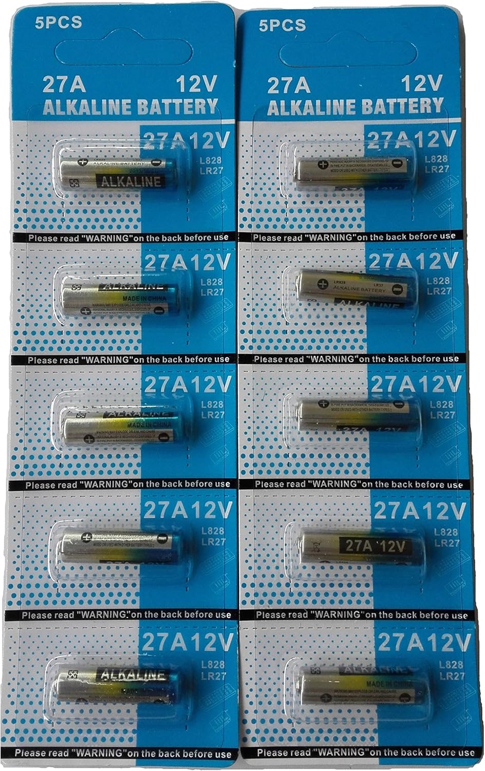 EX-ENEGY 27A 12V Alkaline Batteries A27 MN27 VR27 L828: Amazon.co.uk ...