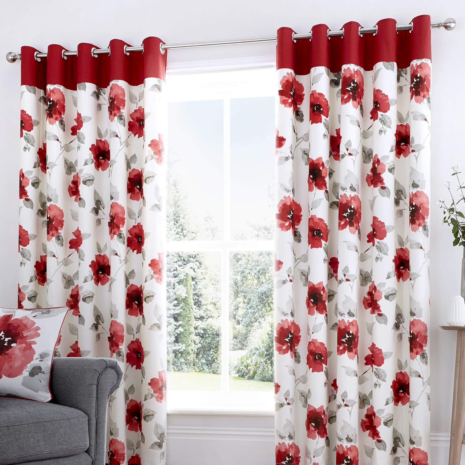 Fusion – Adriana – 100% Cotton Ready-Made Pair of Eyelet Curtains – 46 ...