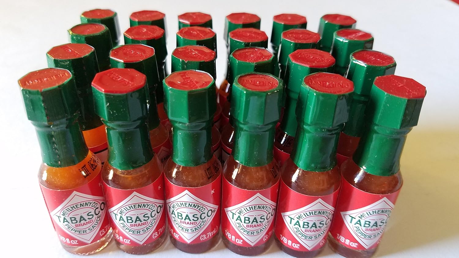 Mini Tabasco Original Salsa de Pimienta Botellas 1/8 oz. - Caja de 24 ...