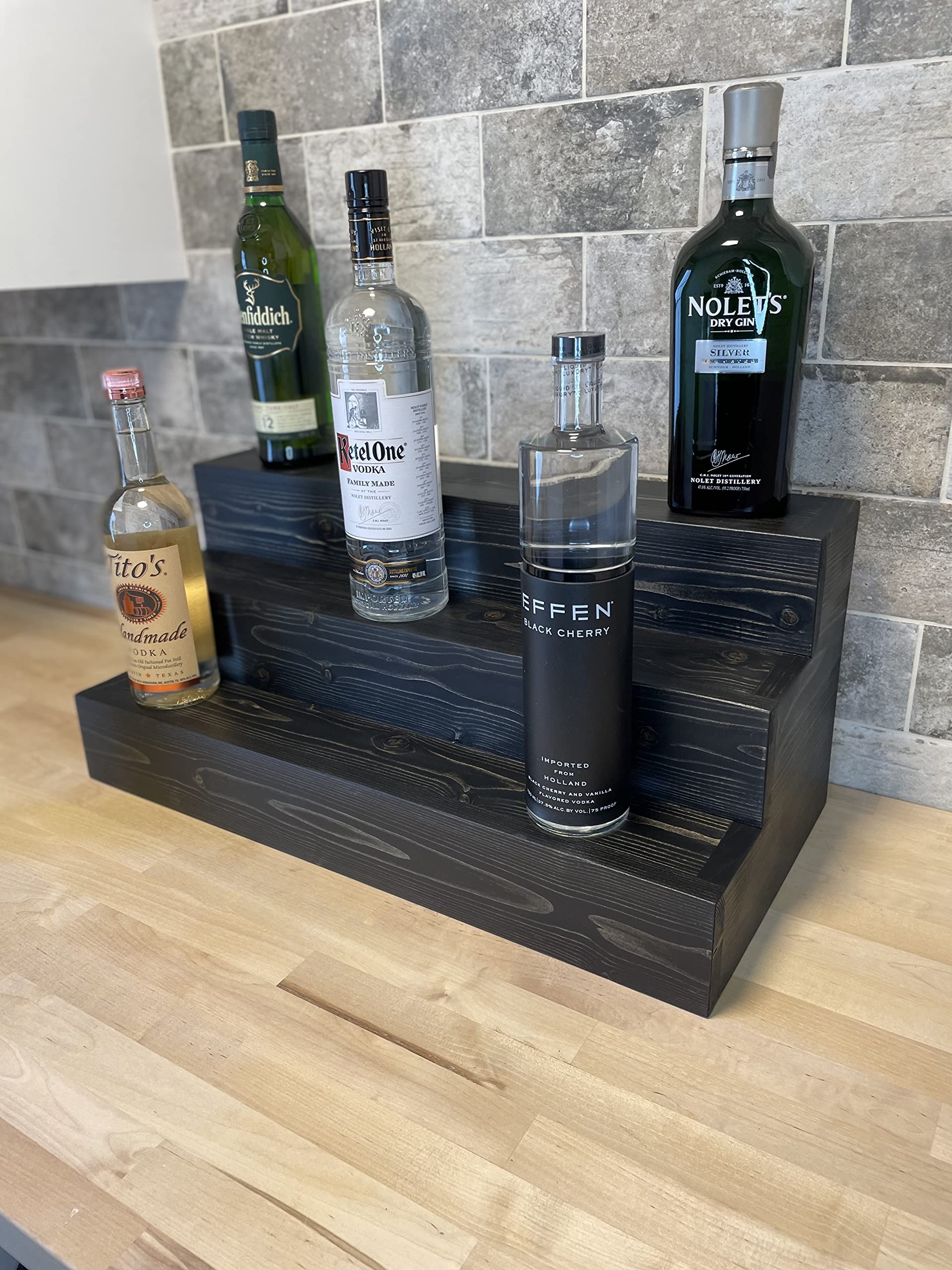 Handmade Tiered Display Shelving - Three Tier Bar Display - Bar ...