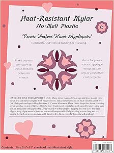 Quilting Creations Heat Resistant Mylar Template Sheet : Arts, Crafts ...