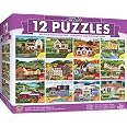 Amazon.com: MasterPieces 12 Pack Jigsaw Puzzles for Adults, Family, Or ...