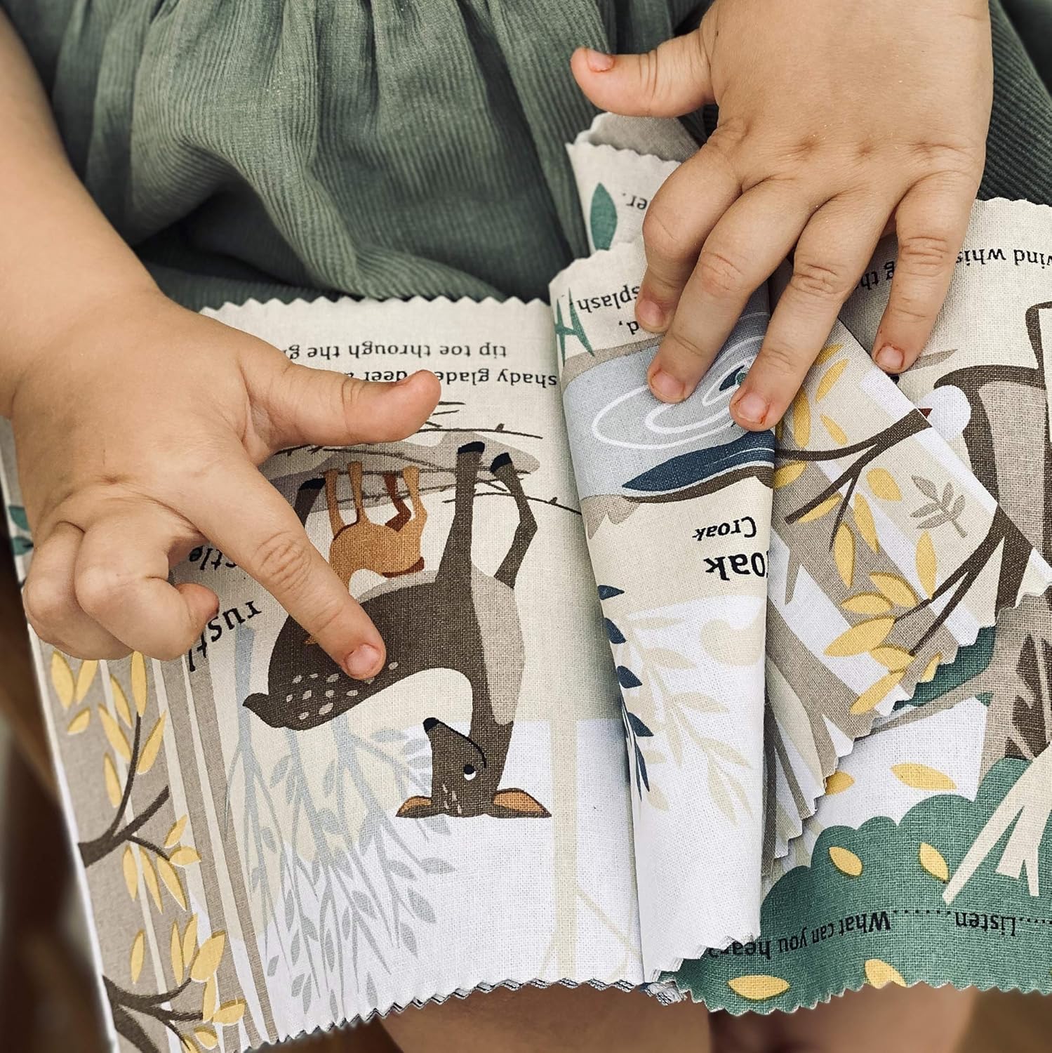 ThreadBear Design The Woodland Hush Cloth Rag Book With Illustrated ...