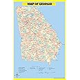 Amazon.com - Map Of Georgia - 24x36 - Laminated Wall Map Poster for Homes, Classrooms and ...