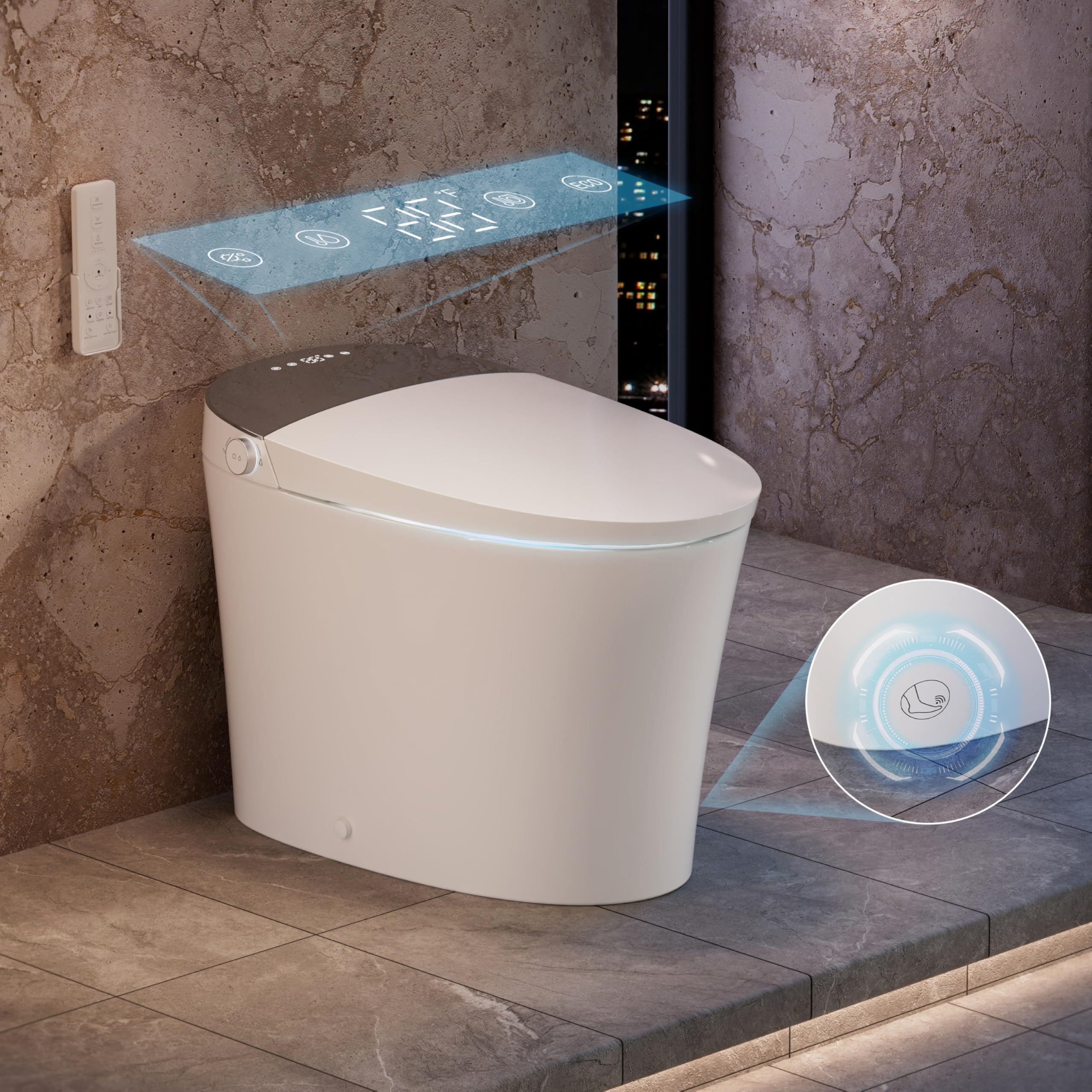 CANEST Luxury Smart Toilet with Bidet in, Bidet Toilets with Tank, Auto ...
