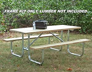 Amazon.com: Pilot Rock Heavy Duty 8' Picnic Table Frame Kit - UT/G-8FR ...