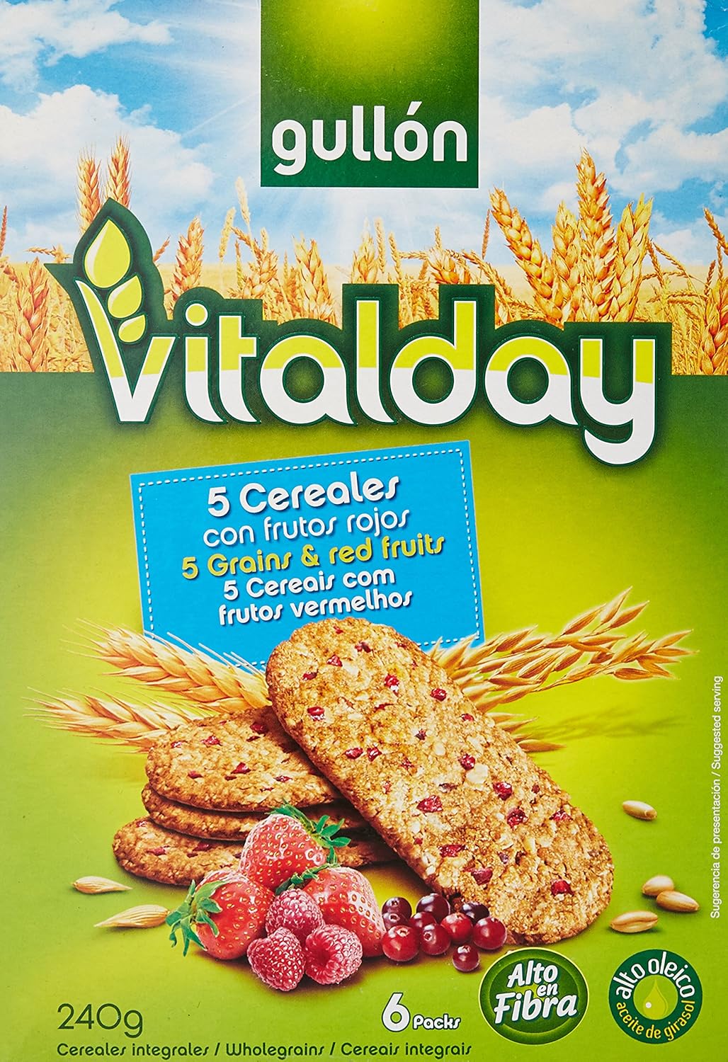 Gullon Vital Day Multi Cereals and Berries Biscuits, 240g: Amazon.in ...