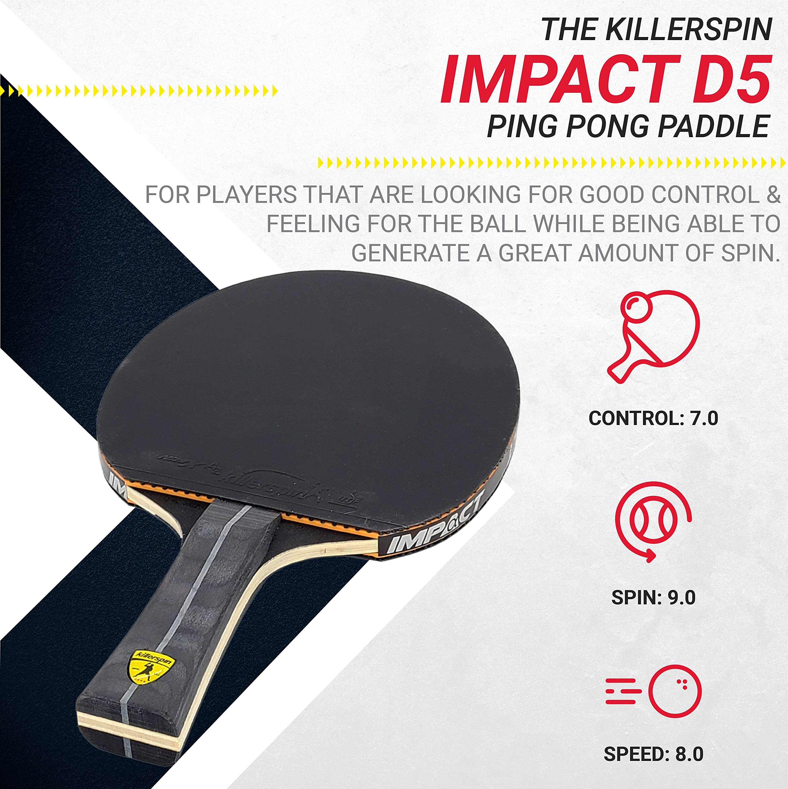 Mua Impact SmartGrip Table Tennis Paddles - Black Ping Pong Racket with ...