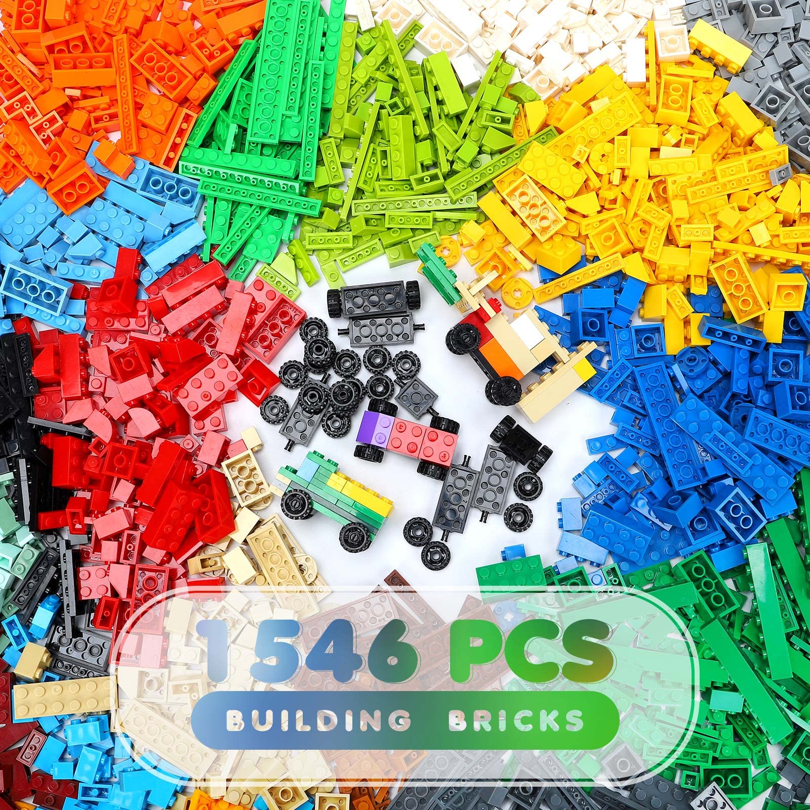Unirolic Classic Building Bricks Set, 1546 Pieces Basic Building Blocks ...